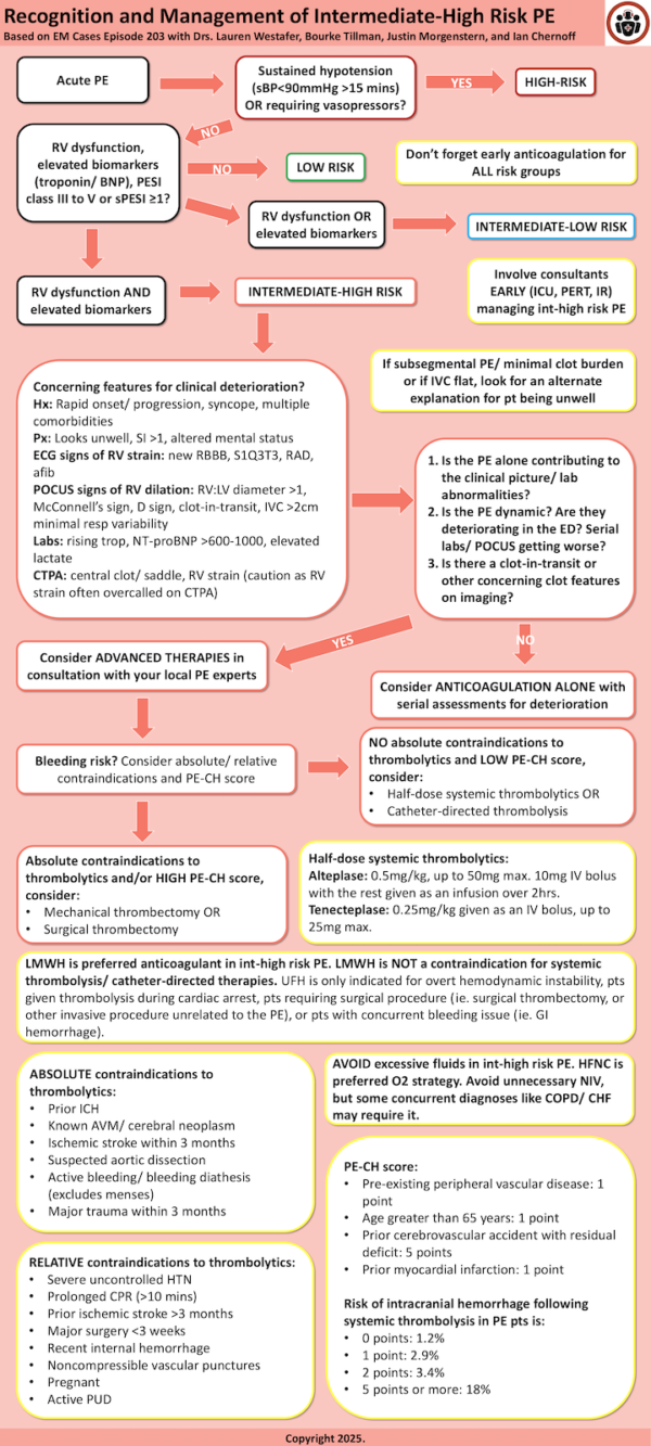 Intermediate Risk Pulmonary Embolism Risk Stratification & Management | EM Cases